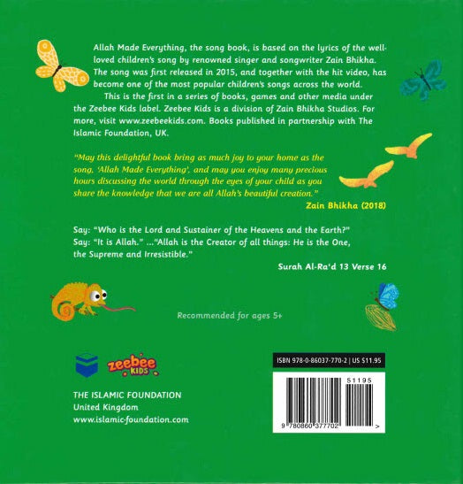 ALLAH MADE EVERYTHING THE POEM BOOK H/B By Zain Bhika Illustrated by M ...
